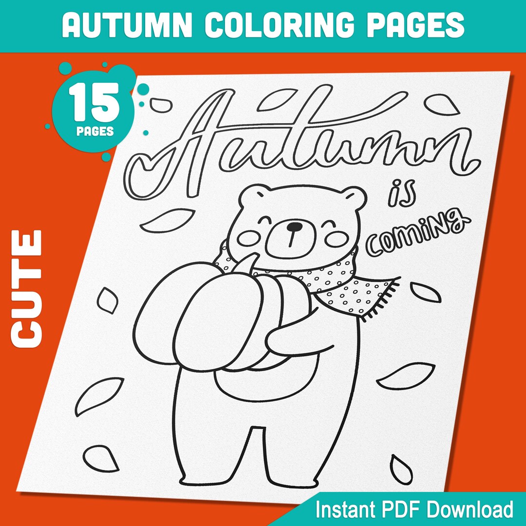 15 Beautiful Autumn Coloring Pages for Preschool and Kindergarten Kids ...