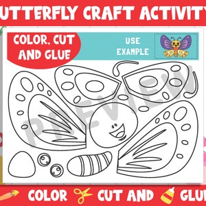 Cute Butterfly Craft Activity - Color, Cut, and Glue for Prek to 2nd ...