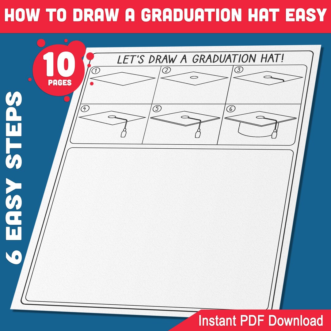 Graduation Hat Drawing Tutorial for Kids: Easy 6-step Guide + 5 ...