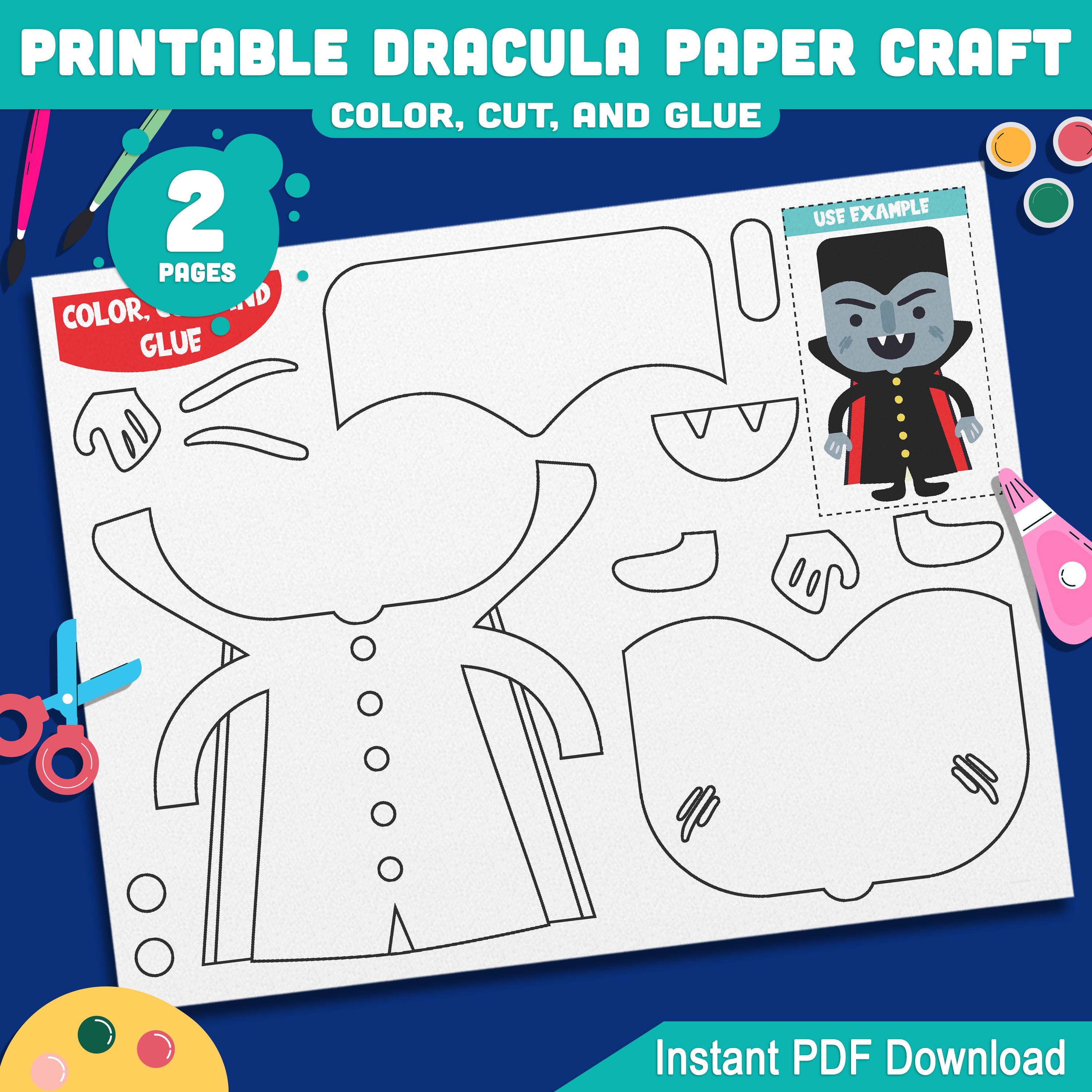 Printable Dracula Paper Craft for Preschool, Pre-k, Kindergarten ...
