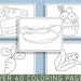 Food Coloring Pages: Fun Activity Book for Kids With 40 Printable Food ...