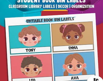 Editable Book Bin Labels - Etsy