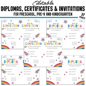 37 Editable Pre-kindergarten, Kindergarten, and Preschool Diploma ...