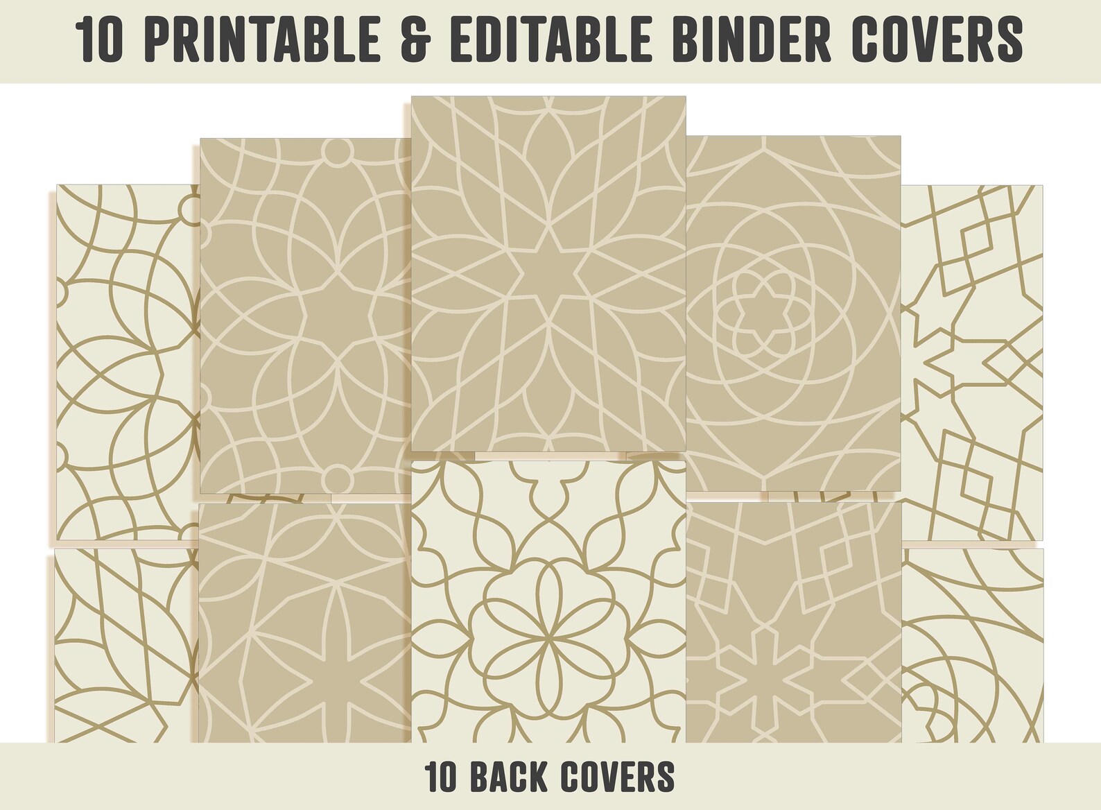 Binder Cover Printable Editable 10 Binder Coversspines - Etsy