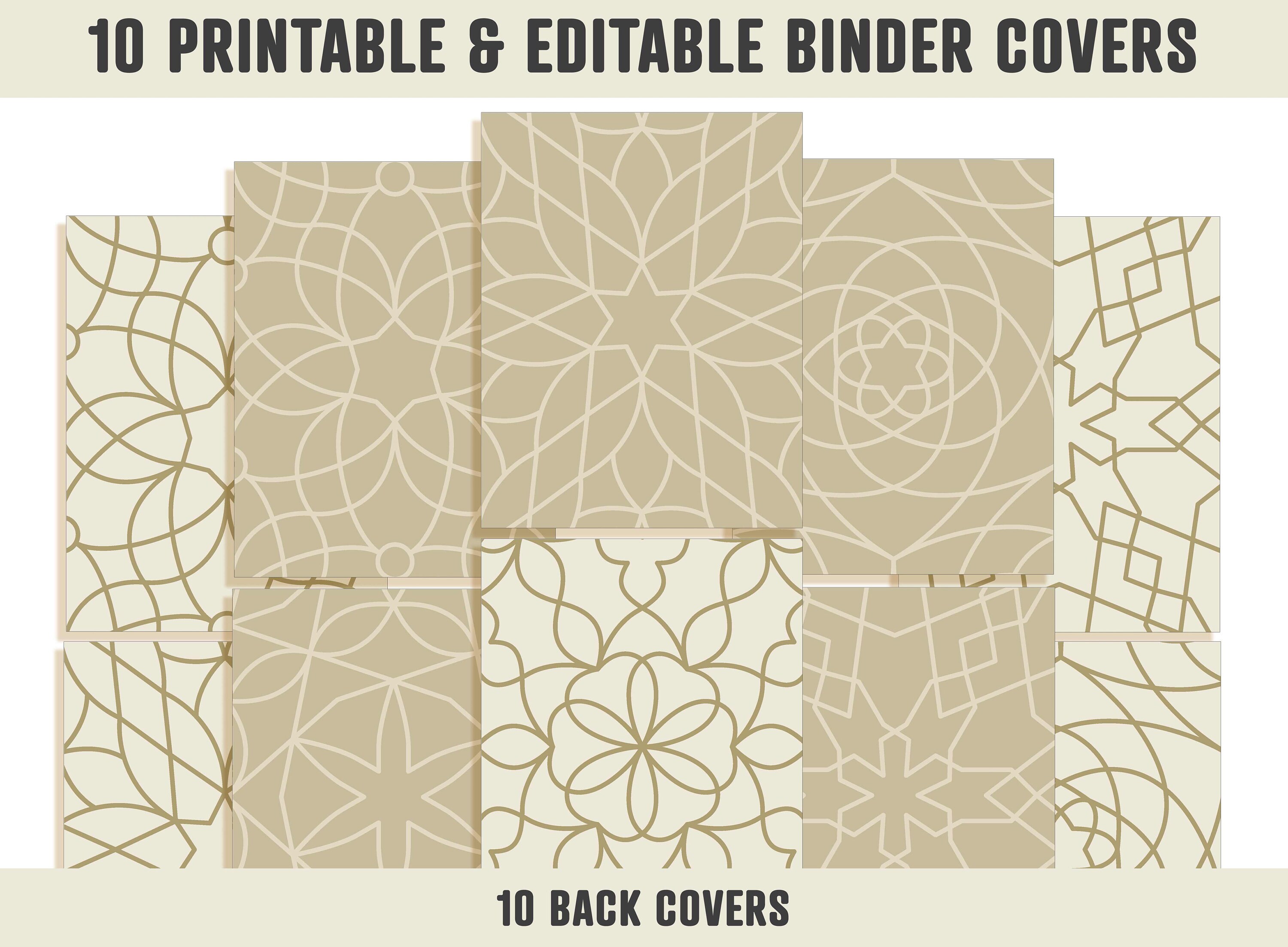 Binder Cover Printable Editable 10 Binder Coversspines - Etsy