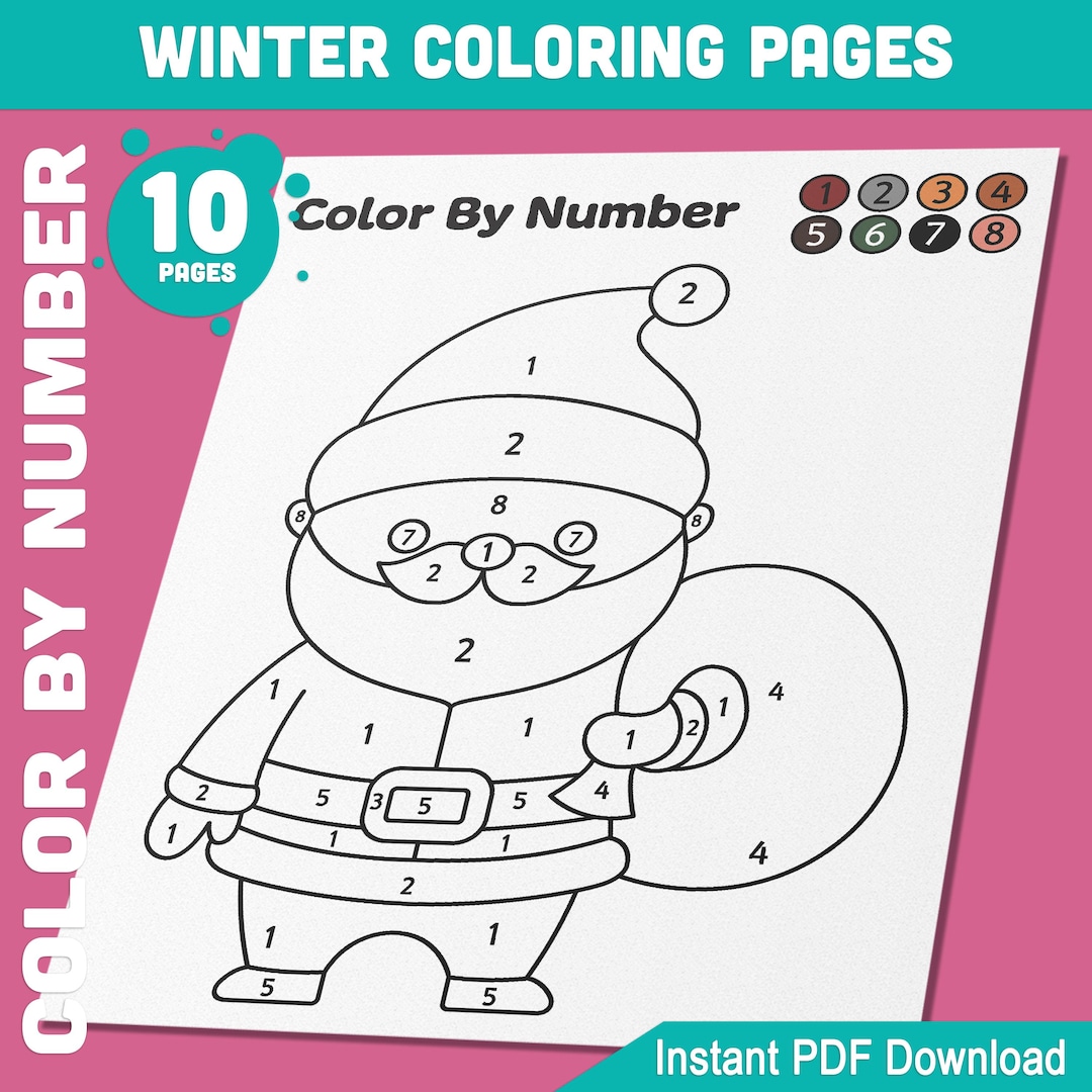 Jolly Holiday Coloring Pages: Simple Christmas Color by Number for ...