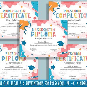 Editable Diplomas, Certificates, and Invitations for Children: 37 Pages ...
