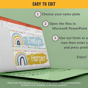 Student Desk Name Plates, 30 Printable/editable Rainbow Classroom Name ...