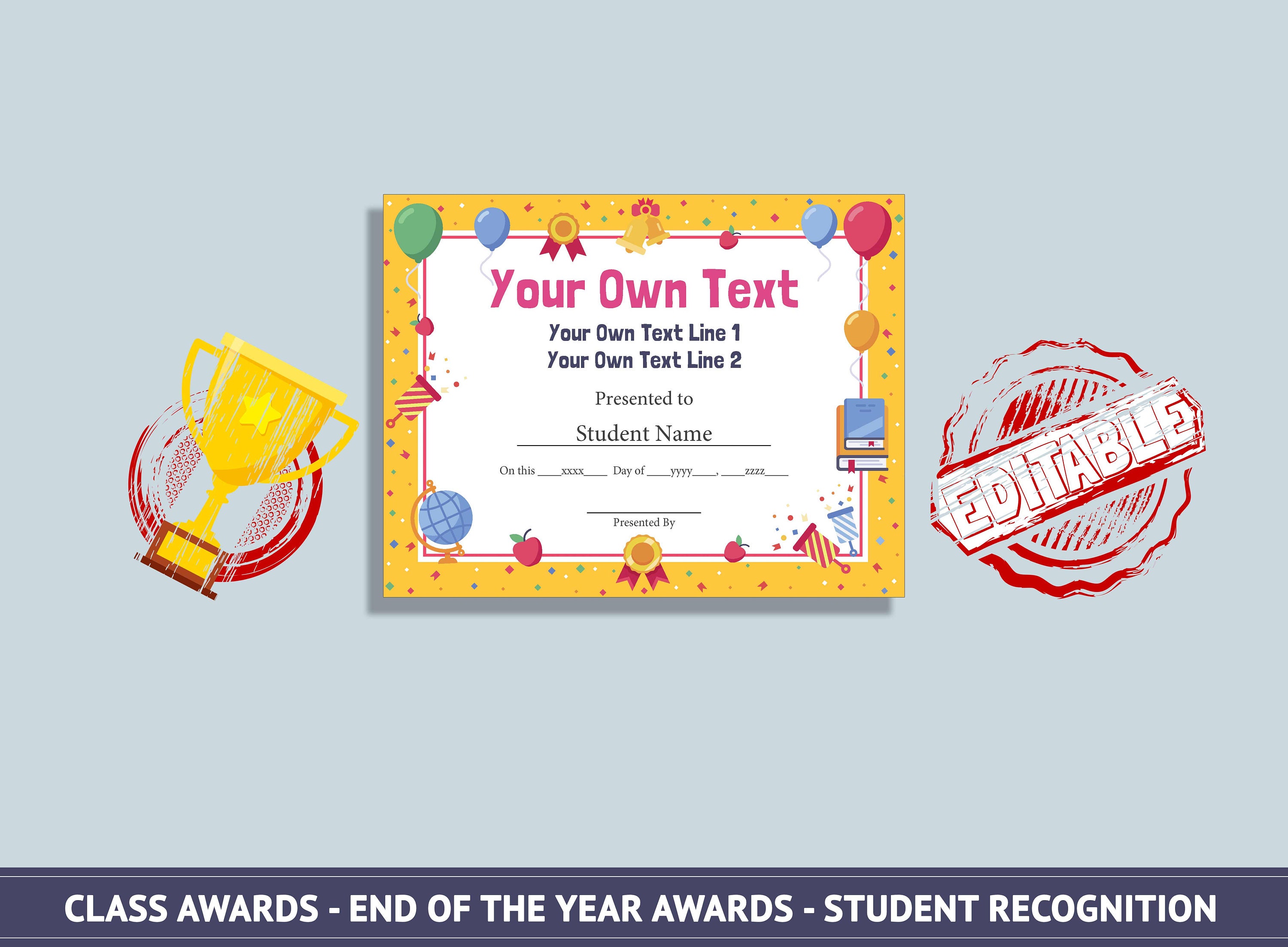 Editable Superlatives Certificates, End of the Year Classroom Awards ...