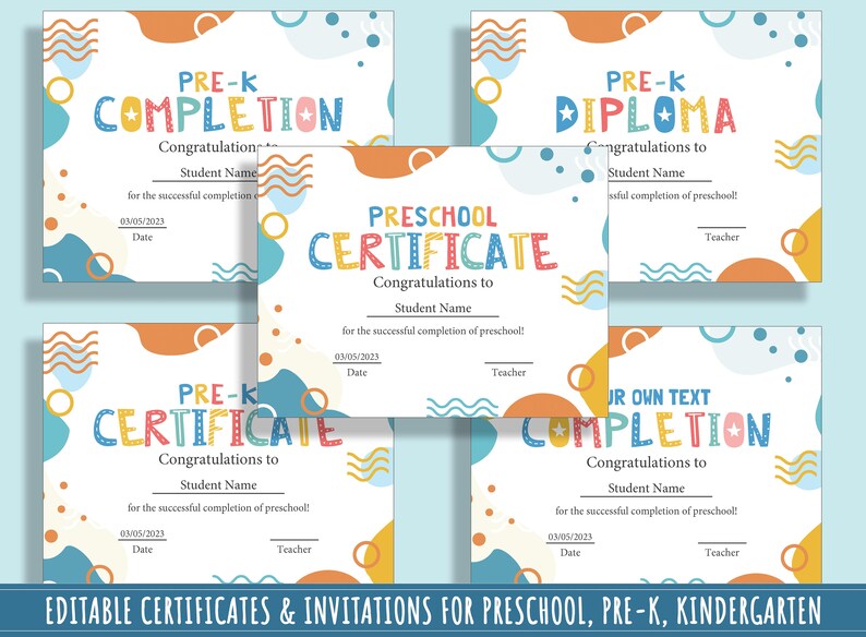 Modern Editable Graduation Certificates, Diplomas, Invitations Template ...