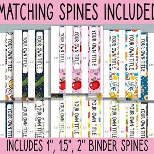 10 Editable School Subject Binder Covers, Includes 1", 1.5", 2" Spines ...