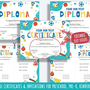 Editable Sports Awards, Completion Certificates, Diplomas, and ...