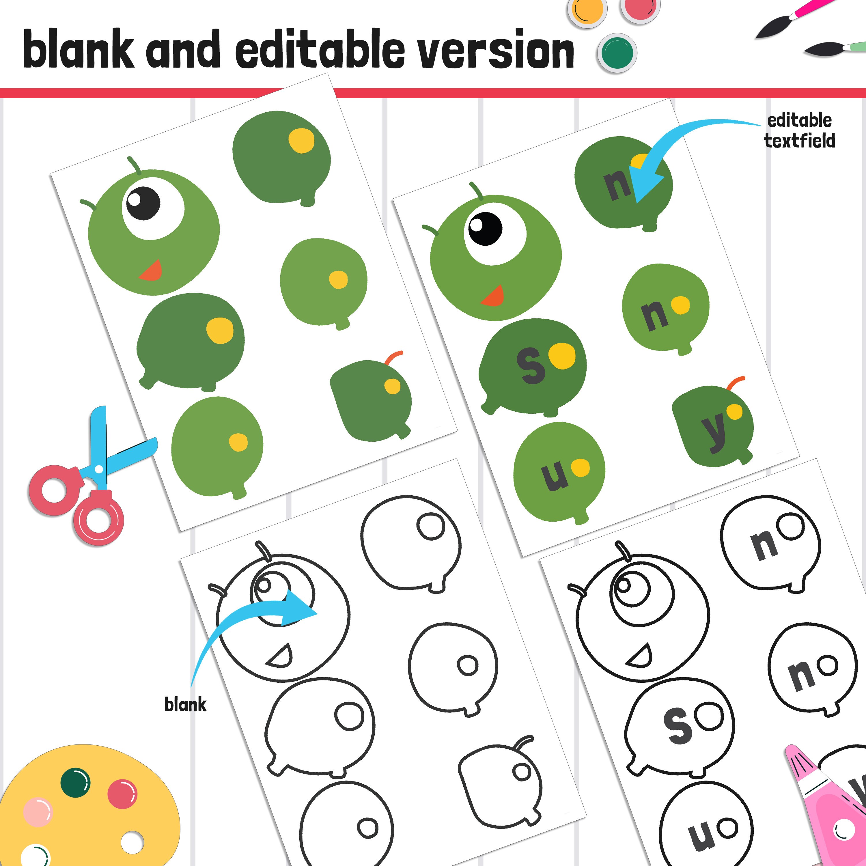 Caterpillar Name Craft Activity: Back to School Bulletin Board, 20 ...