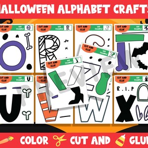 Halloween Alphabet Activities, Spooky ABC Crafts, 53 Pages, A-Z, Color ...