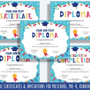 Certificate of Completion, Editable End of Year Diplomas, Certificates ...