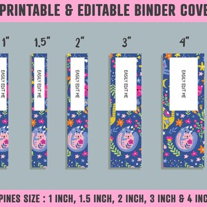 Cute Funny Animals Binder Cover, 10 Printable & Editable Binder Covers ...