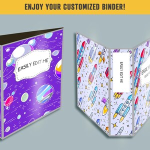 Space Backgrounds Binder Cover, 10 Printable/editable Binder Covers ...