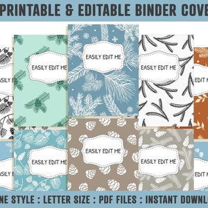 Binder Cover Printable Editable, 10 Covers+spines, Binder Insert ...