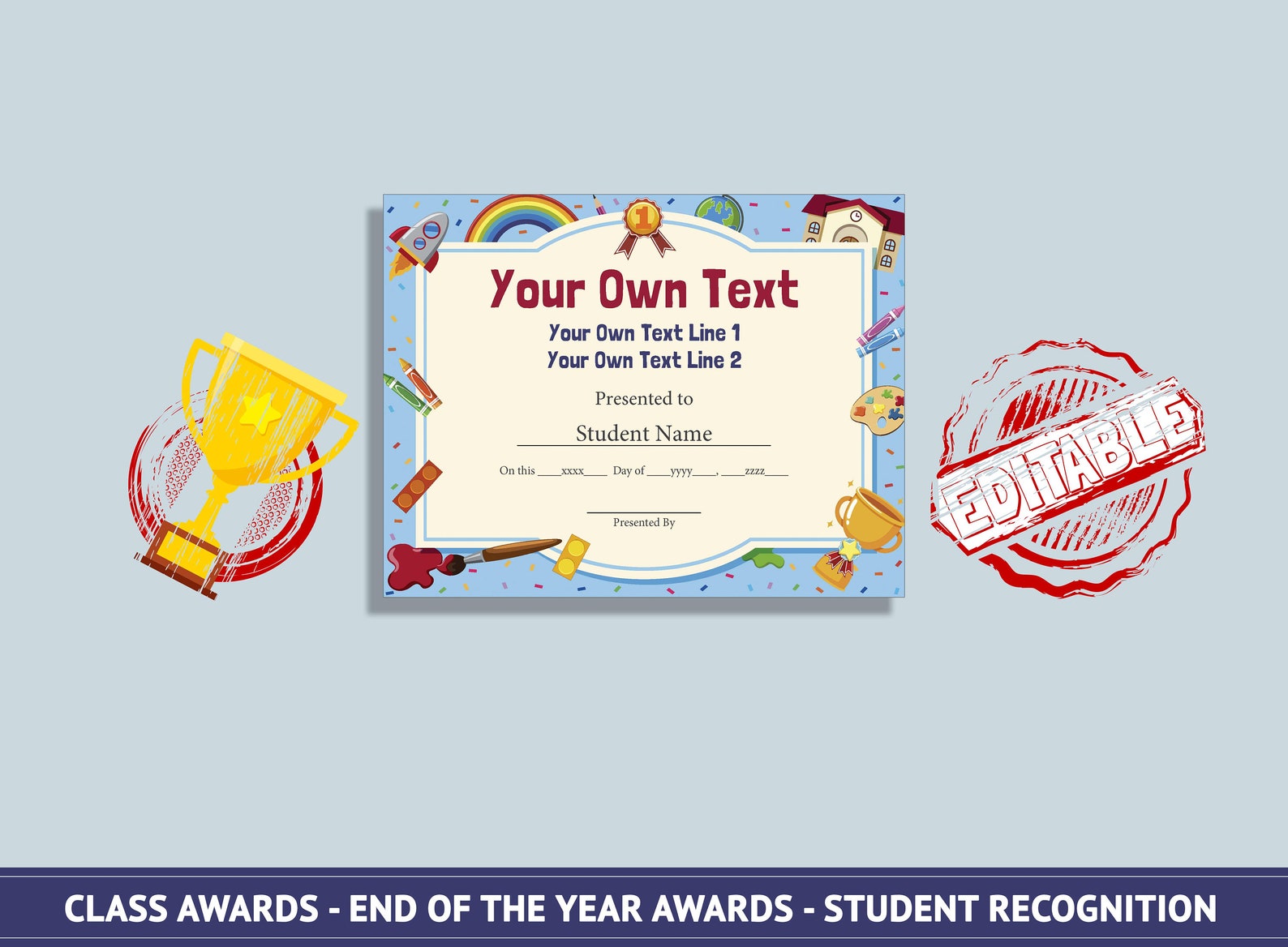Editable Preschool End of the Year Awards, Classroom Awards, Student ...