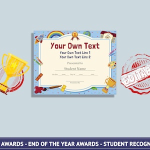 Editable Preschool End of the Year Awards, Classroom Awards, Student ...