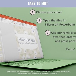 Powerpoint Binder Covers, 10 Printable/editable Floral Pattern ...