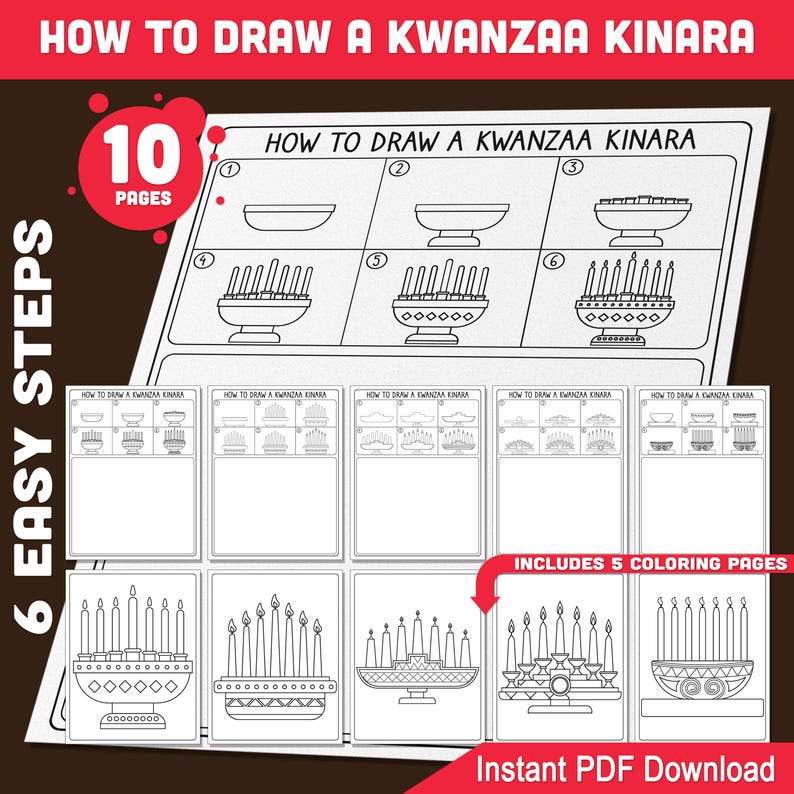 How to Draw a Kwanzaa Kinara, Step-by-step Drawing Tutorial With 6 Easy ...