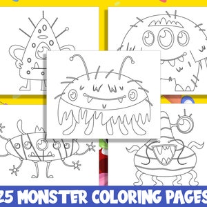 Spooky Monster Coloring Book for Kids: 25 High-resolution Pages ...