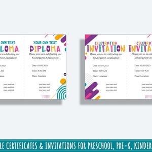 Editable Preschool Completion Certificates, End of the Year Diplomas ...