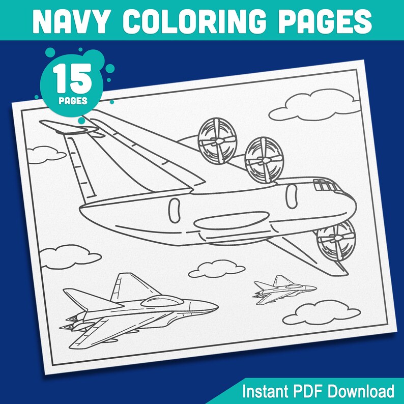 US Navy Coloring Pages: 15 Printable Designs in a Fun Coloring Activity ...