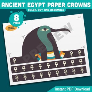 Ancient Egypt Paper Crown Templates – 4 Fun Printable Headband Designs ...