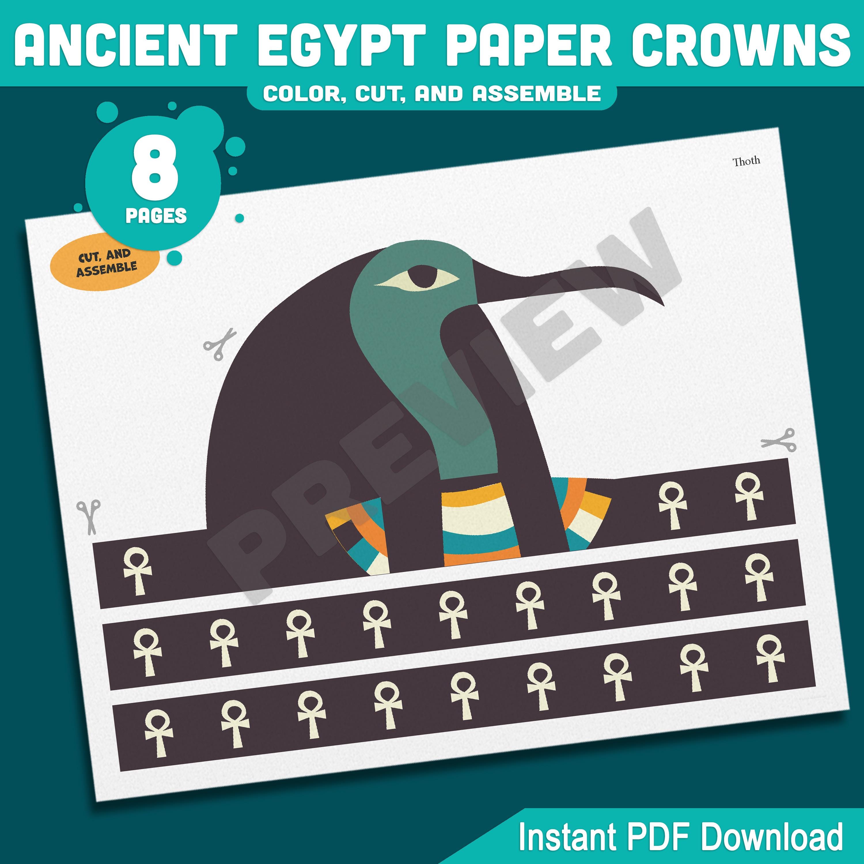 Ancient Egypt Paper Crown Templates – 4 Fun Printable Headband Designs ...