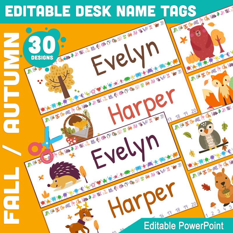 Fall Themed Name Tags - Etsy