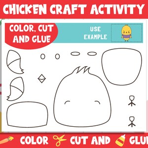 Cute Chicken Craft Activity - Color, Cut, and Glue for Prek to 2nd ...
