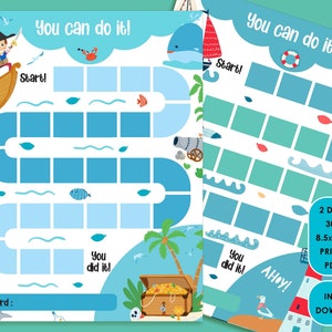 Printable Pirate Reward Chart: Ship & Lighthouse Theme, Boy/girl Chore ...