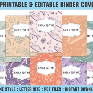Healthy Food Binder Cover, 10 Printable & Editable Binder Covers ...