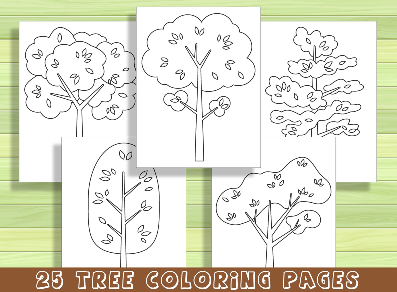 25 Beautiful Tree Coloring Pages for Preschool and Kindergarten, PDF ...