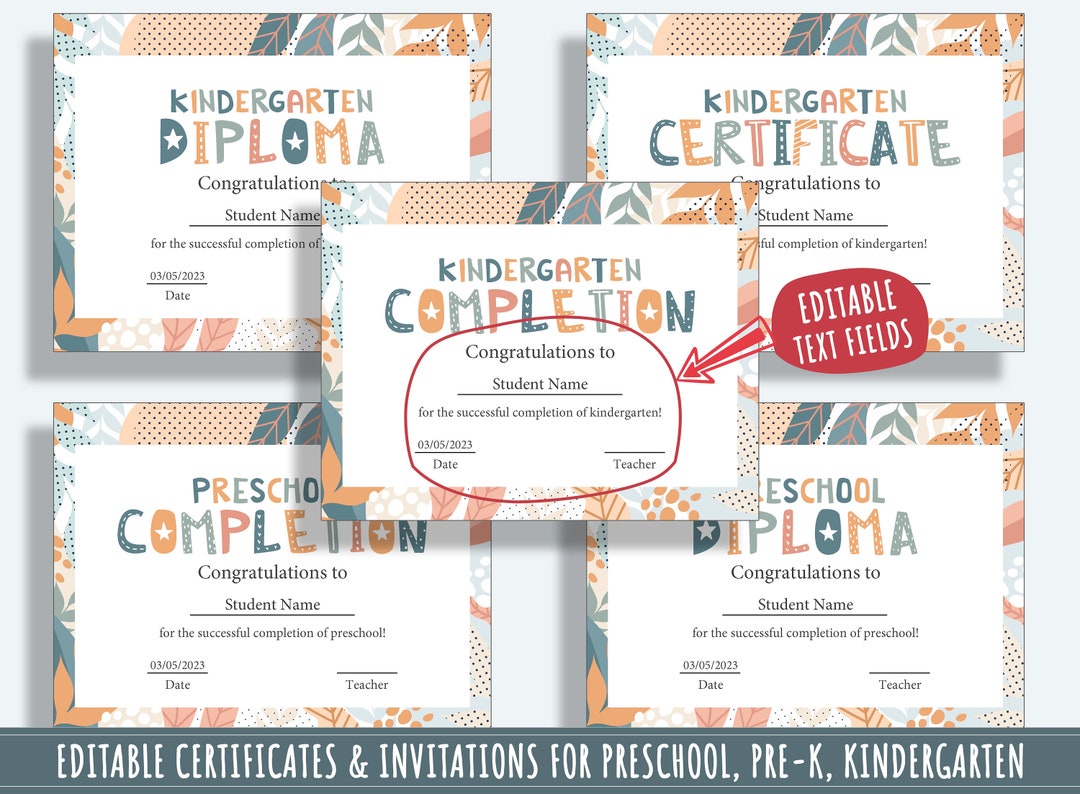 37 Pages of Editable Diploma, Certificate, and Invitation Templates for ...