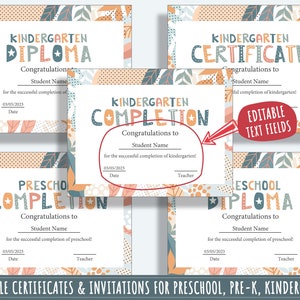 37 Pages of Editable Diploma, Certificate, and Invitation Templates for ...