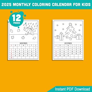 2025 Calendar Coloring Activity: Fun and Creative Monthly Themes ...