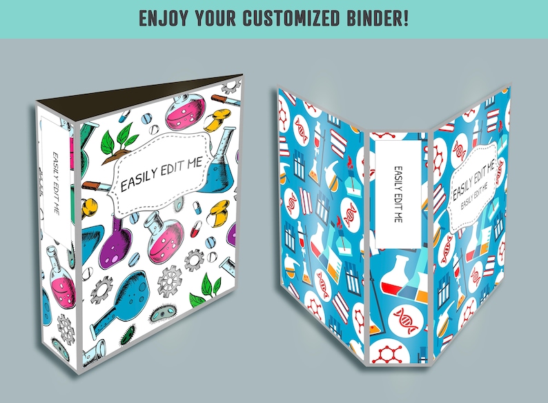 Science Pattern Binder Cover 10 Printable & Editable Binder - Etsy
