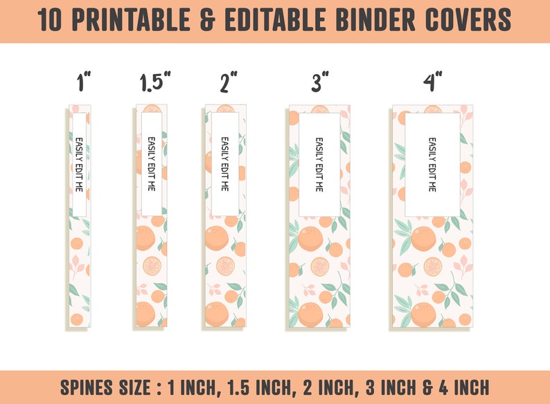 Tropical Fruits and Berries Binder Cover, 10 Printable & Editable ...