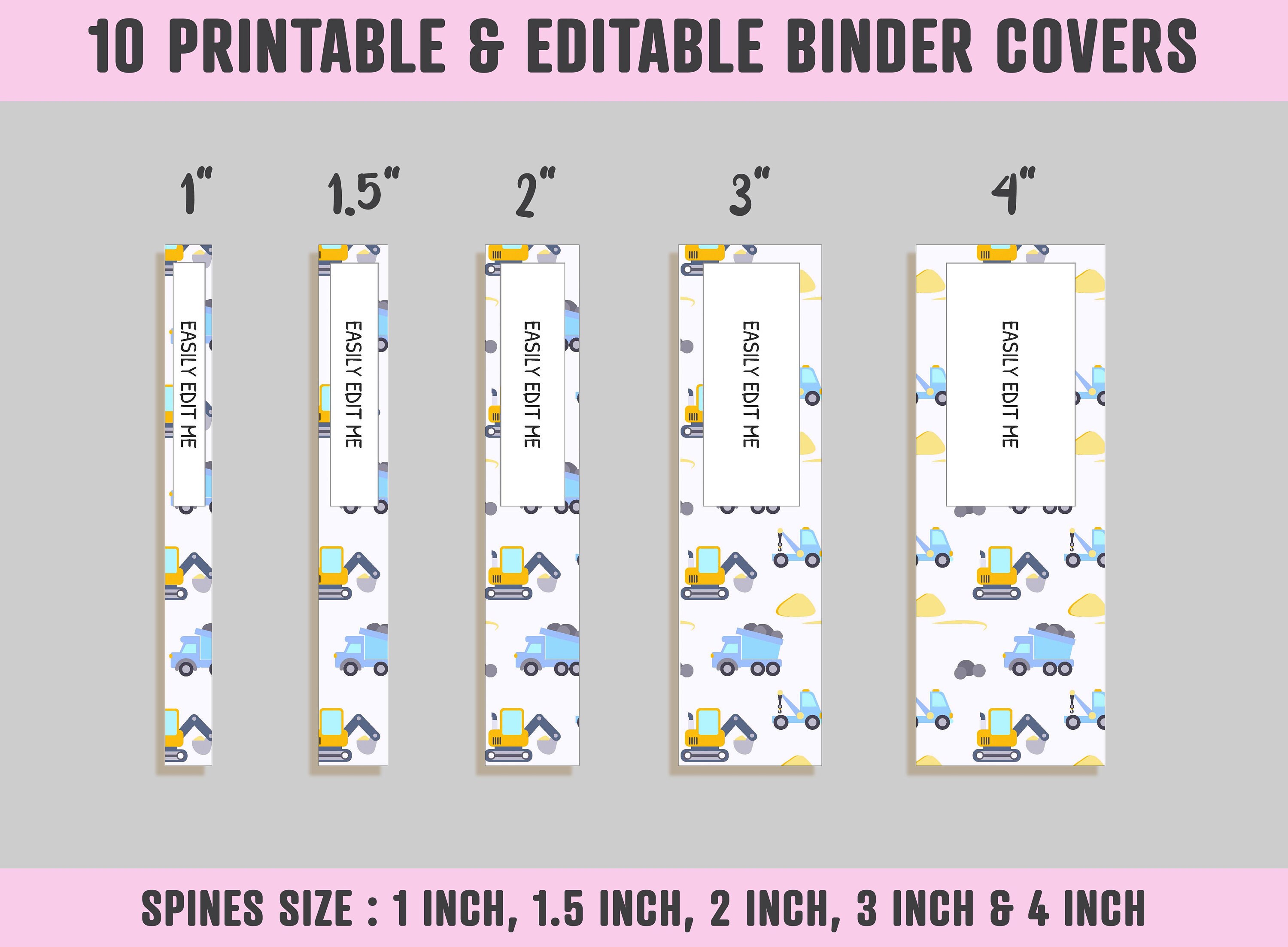 Binder Cover for Kids 10 Coversspines Binder Cover - Etsy
