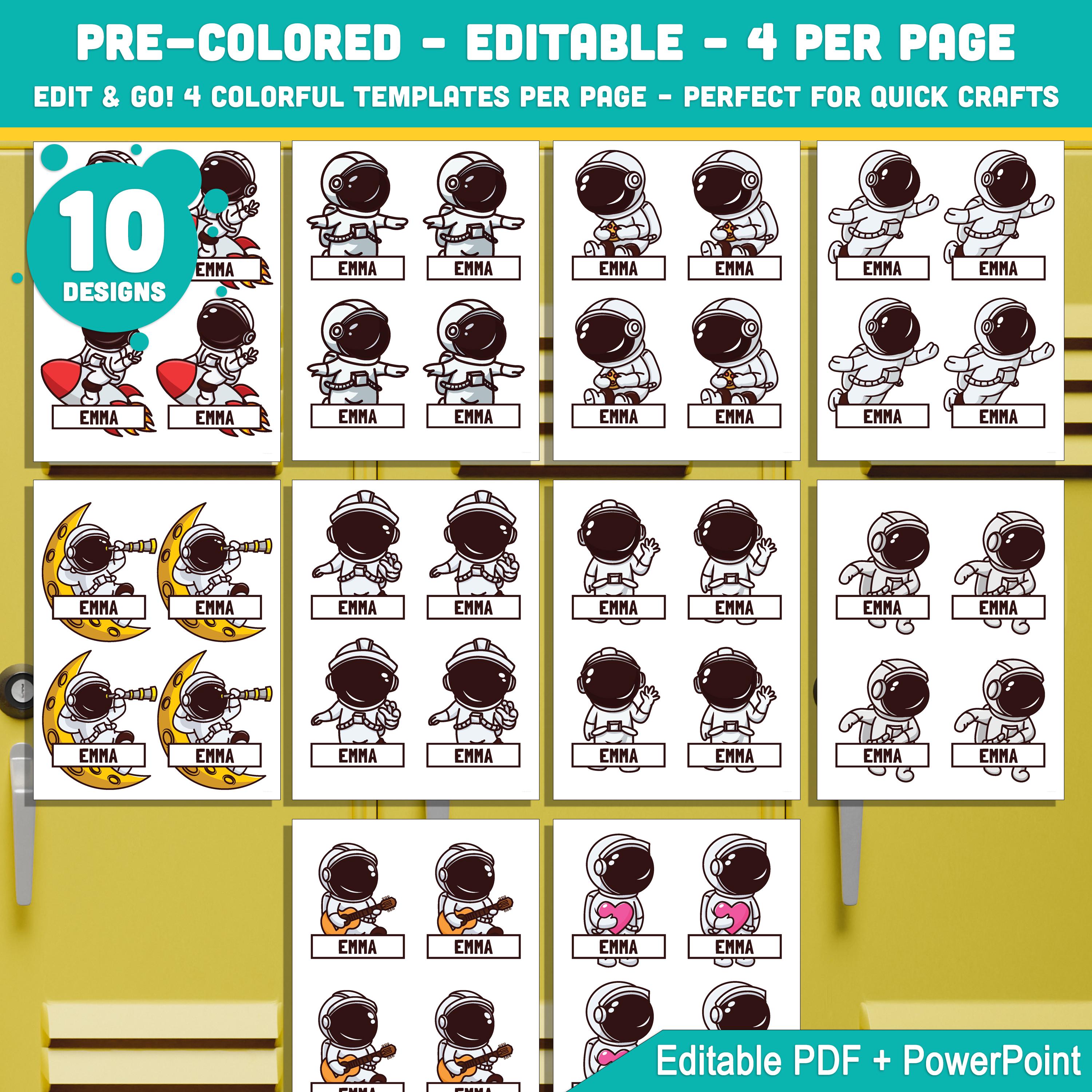 Editable Locker Labels (cubby Name Tags), Astronaut Themed, PDF ...