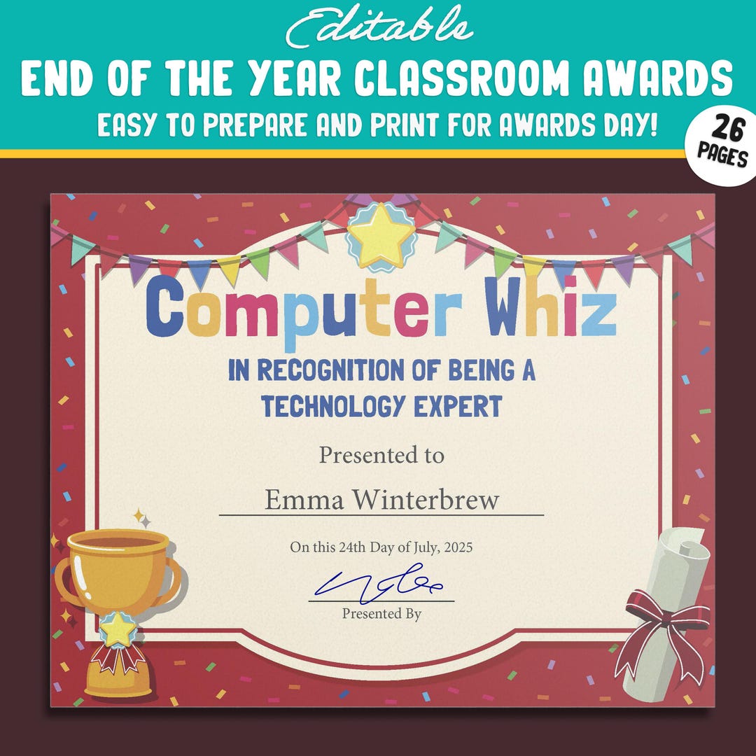 Editable Class Superlatives Awards, End of the Year Classroom Awards ...
