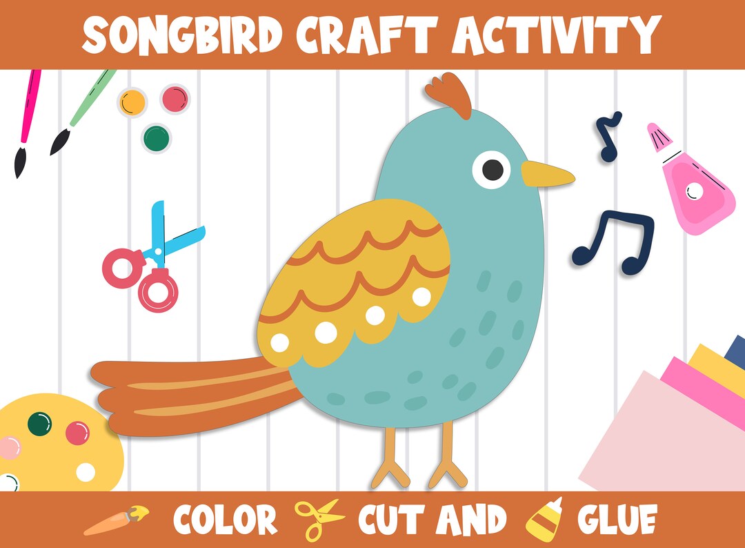 Songbird - Spring Craft Activity : Color, Cut, and Glue for Prek to 2nd ...