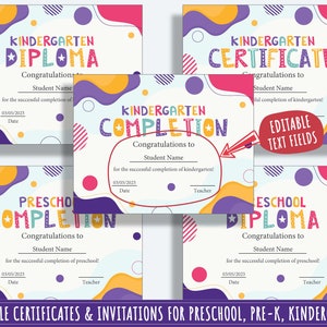 Pre K Graduation Certificate, Kindergarten Certificates Completion ...