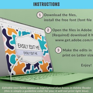 Abstract Binder Cover, 10 Printable & Editable Coversspines, Binder ...