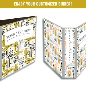 Powerpoint Binder Covers, 10 Printable/editable Flat Abstract Doodle ...