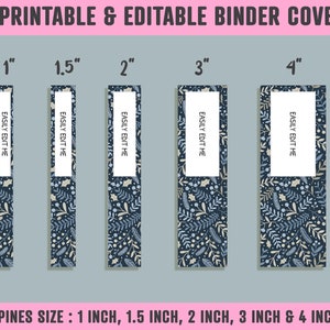 Decorative Floral Binder Cover, 10 Printable/editable Binder Covers ...