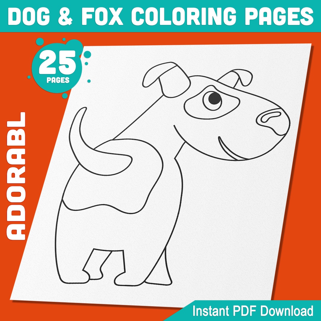 Dog and Fox Coloring Pages: 25 Adorable Canine and Fox Designs for ...